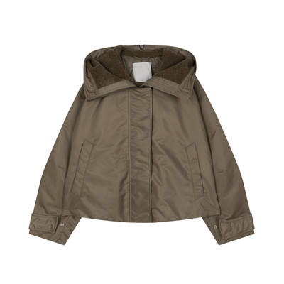 【90%白鸭绒】JNBY/江南布衣冬季连帽羽绒服宽松休闲短款翻领外套