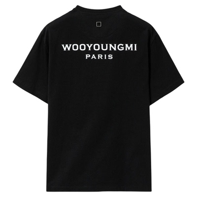 新品WOOYOUNGMI25秋冬男士潮流时尚通勤日常舒适LOGO款短袖T恤