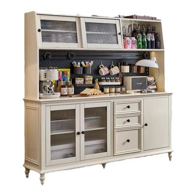 慕盛家具美式奶油白餐边柜实木