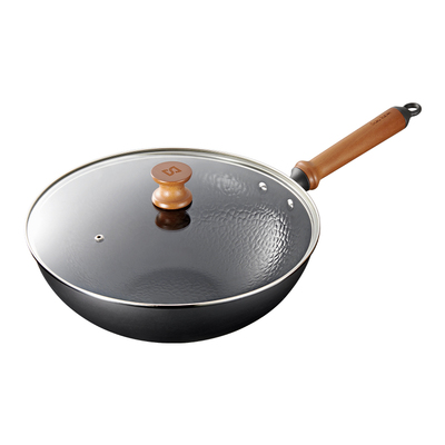 苏拉食光钛铁0涂层铁锅炒锅