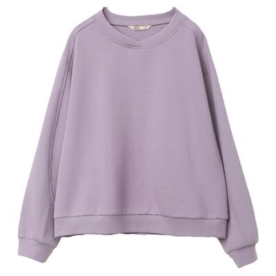 棉叙珠地棉落肩袖宽松卫衣