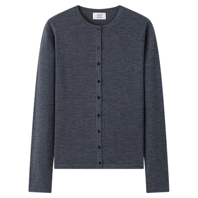 JCLP金纯良品 2026年春新款 美丽诺羊毛圆领针织开衫叠穿精致保暖