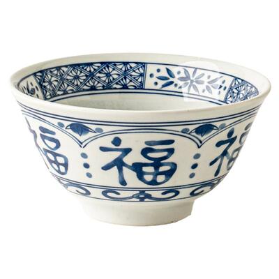 巷子尾手绘中式福字碗