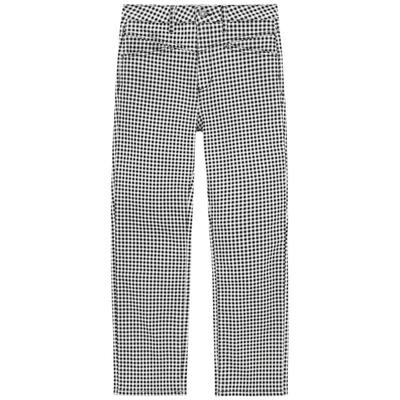 GUESS黑白格子直筒牛仔裤