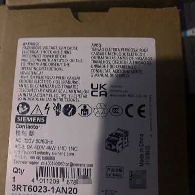 议价接触器，型号3RT6023-1AN20，全新未用，原包维修