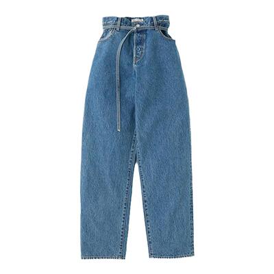 MOUSSY 春季新品经典丹宁设计感腰带直筒牛仔裤010HAA11-5611