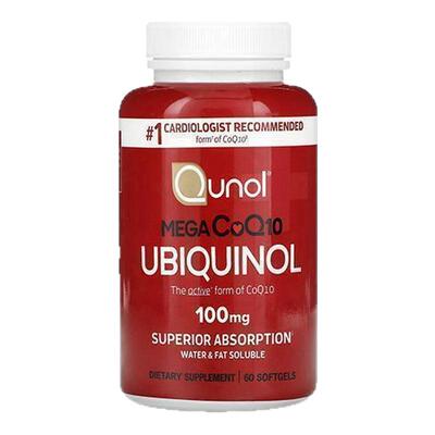 Qunol水溶还原型辅酶CoQ10胶囊抵御氧心脏养心肌