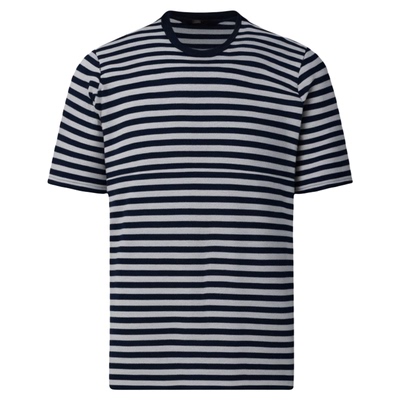 AFTERGLOW春夏正肩收袖口棉感条纹短袖 修身显大健身通勤男装TEE