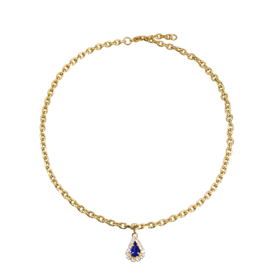 usite官方白百合同款蓝宝石项链