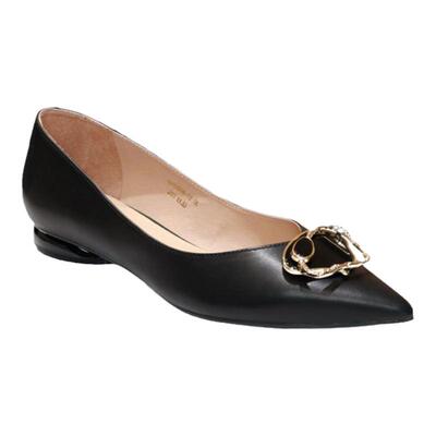 接吻猫低跟通勤饰扣女单鞋