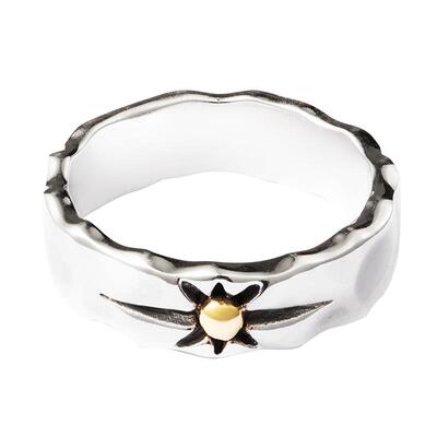 ROCKRIDE宽圈星芒戒指925纯银