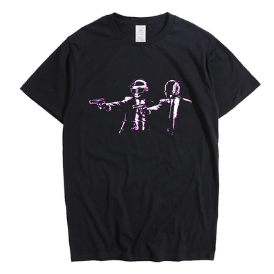 蠢朋克乐队daftpunk短袖t恤纯棉