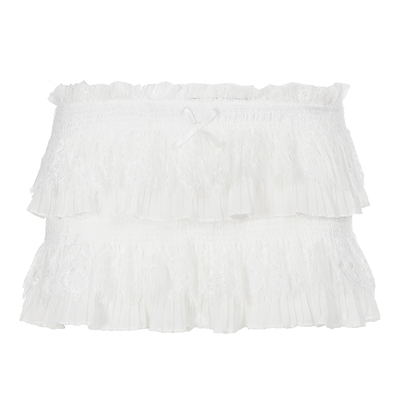 法式芭蕾蕾丝拼蝴蝶结低腰蛋糕裙