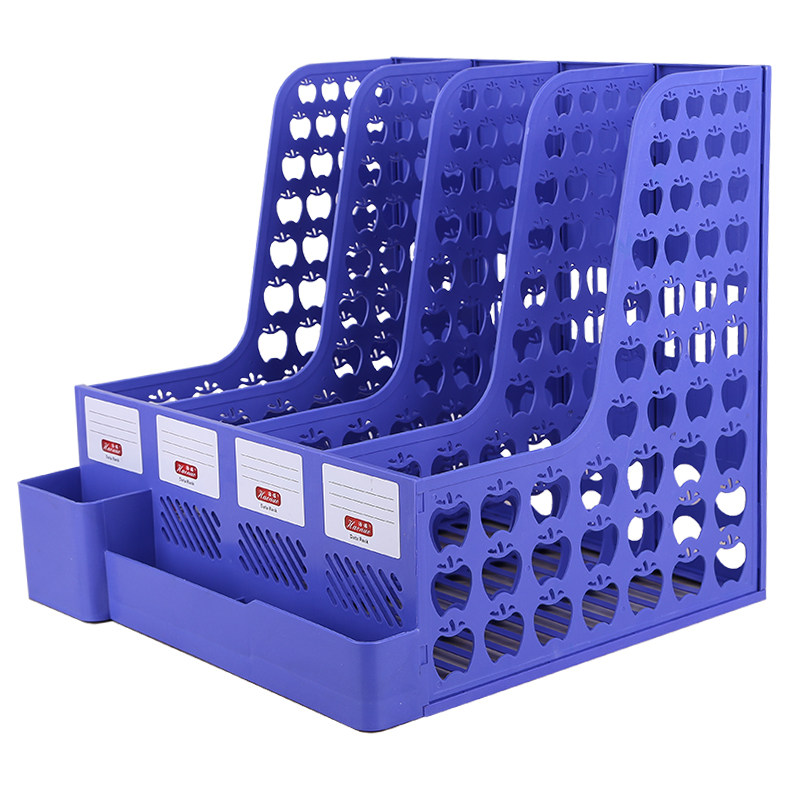 办公用品批发多功能文件框筐三联四联资料架桌面收纳A4加厚文件栏_虎窝淘