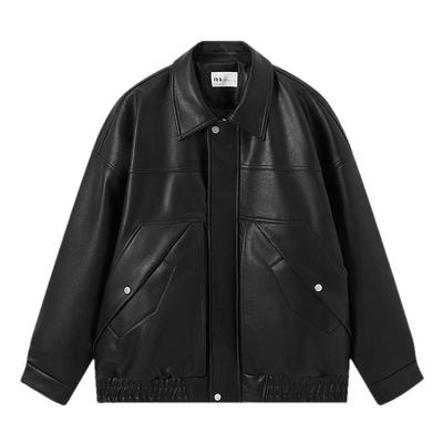 商场同款流石男装经典PU皮羽绒服