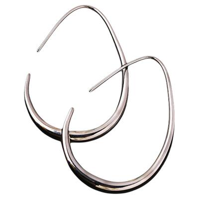 轻奢高级感椭圆水滴耳环素圈耳圈