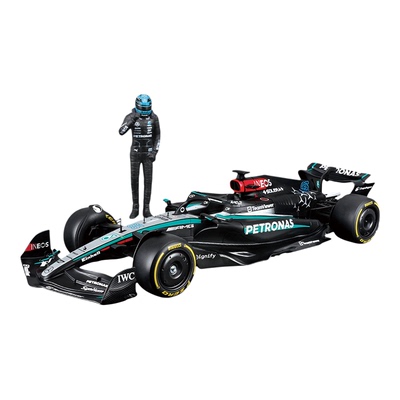 比美高F1模型1:24奔驰W15人偶版2024汉密尔顿合金车模F1赛车模型