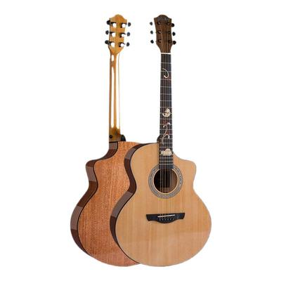 41寸亮光单板吉他guitar涂鸦指板成人民谣木吉他面单原声学生初学