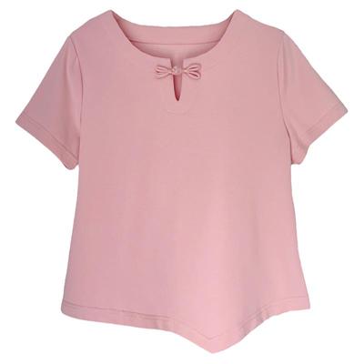 短款T恤女装夏季圆领盘扣冰瓷棉打底衫中国风女茶服短袖纯棉上衣
