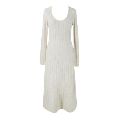 SYT现货羊毛珍珠麻花针织连衣裙