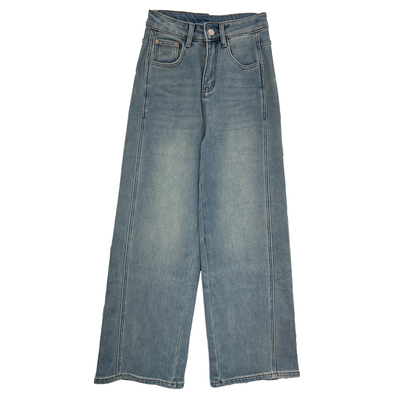 显瘦加绒加厚阔腿牛仔裤女秋冬