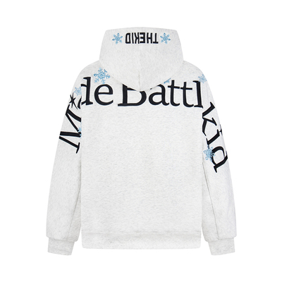 EUEH刺绣字母雪花连帽卫衣