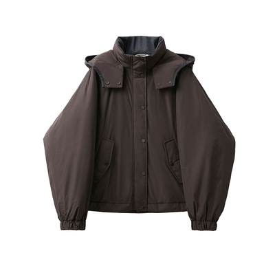 记忆型羽绒料/可脱卸连帽/羽绒服