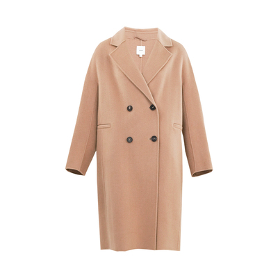 HONRN/红人双排扣双面羊毛呢大衣