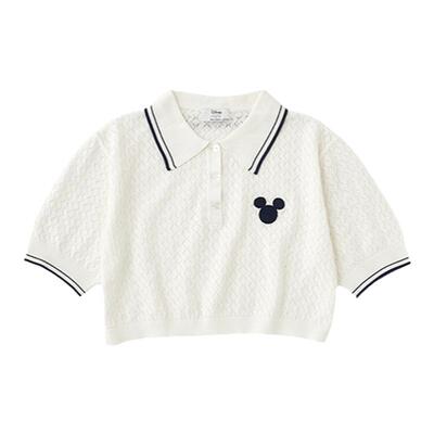 MOUSSY米奇刺绣POLO针织上衣