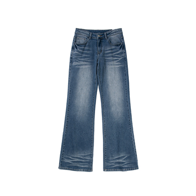 UNRETRO复古磨毛低腰微喇牛仔裤