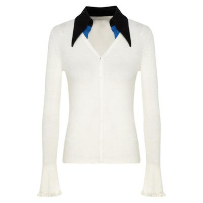 【商场同款】HPLY荷比俪冬季新款拼接喇花针织衫