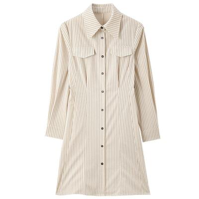 MindBridge衬衫裙条纹收腰