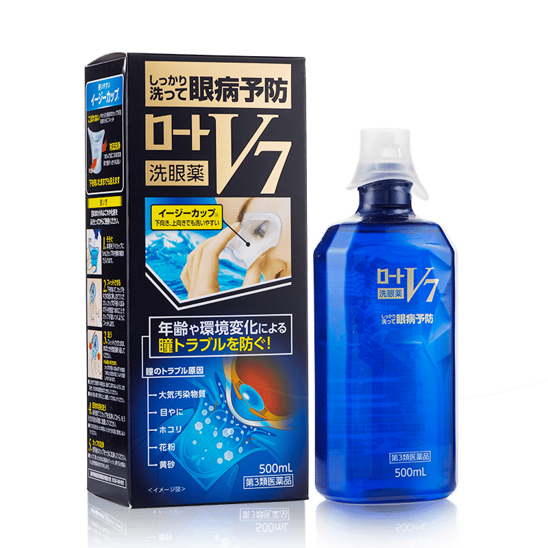 【自营】ROHTO乐敦V7洗眼液 2+5配方500ml正品 眼部预防 清凉