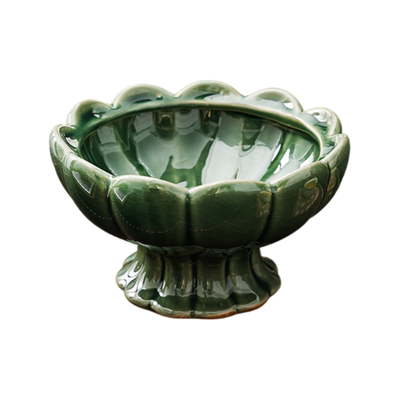 佛手柑专用托盘苔藓陶瓷花盆中式禅意花盆家用花盆开片陶瓷花盆