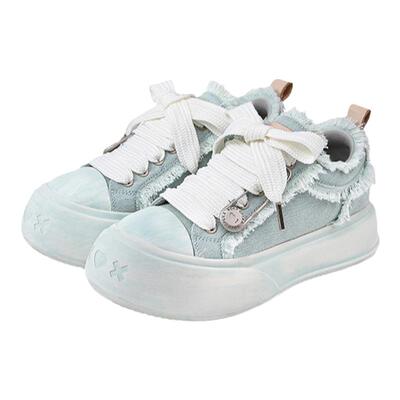 SOAP OPERA泡泡鞋新款擦色系列曼波绿芭乐粉内增高板鞋厚底帆布鞋