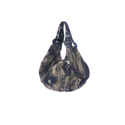 Rebirth野生设定2025秋冬复古牛仔单肩斜挎包重工拼接女士包袋