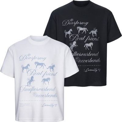 “马”塞克拼豆印花T恤