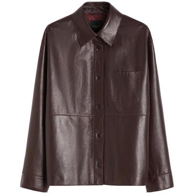 【春夏新降】Weekend MaxMara 26女装单排扣皮革夹克5441036106
