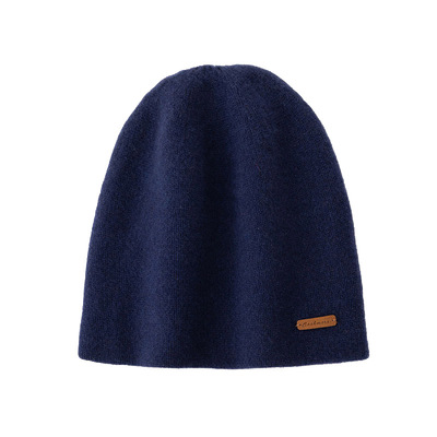 山羊绒点子纱护耳男女堆堆帽双层加厚针织帽子大头围包头帽