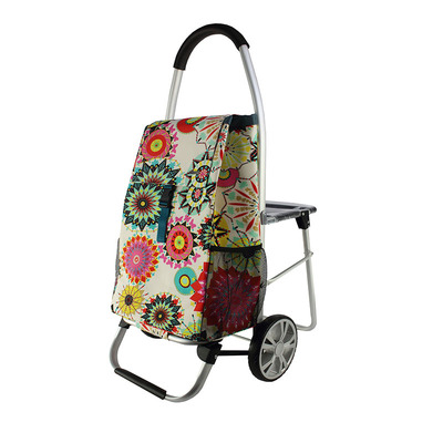 新款大陆购物便携折叠可坐拉杆车