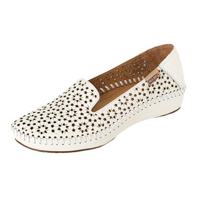 派高雁牛皮平底镂空单鞋