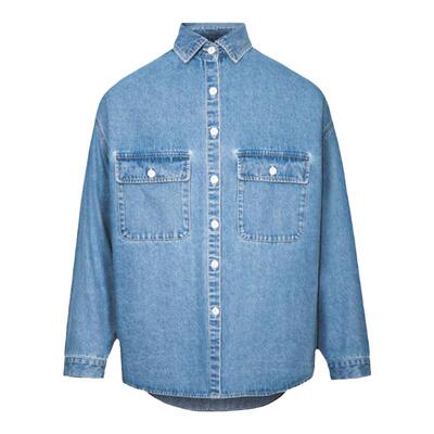 设计师牛仔衬衫阔版随性慵懒