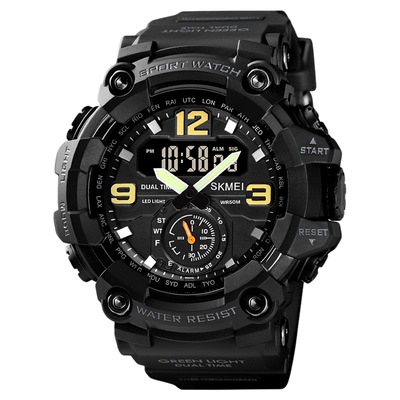 时刻美户外防震塑胶男士手表运动