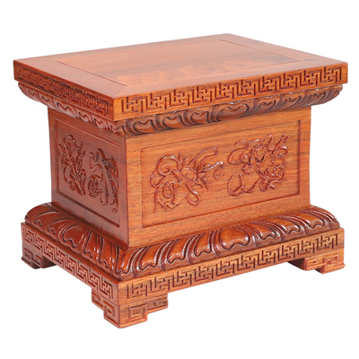 加高长方木底座金刚莲花台佛像