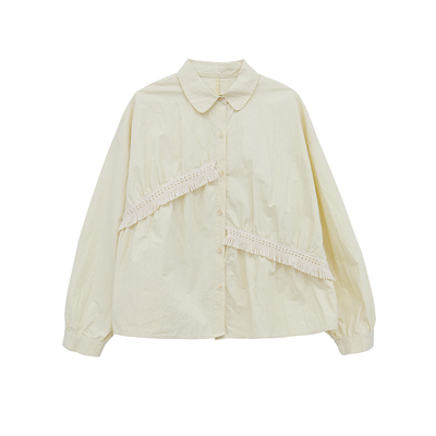 小小大星球女童不规则流苏衬衫