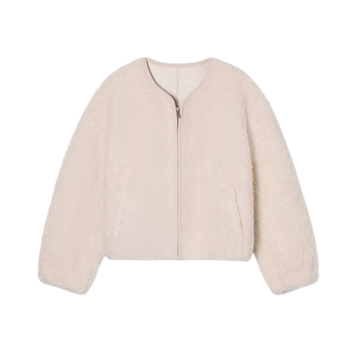 熙薇【广岛之恋】2025秋季新款100 全-羊-毛羊-卷毛外套H5699