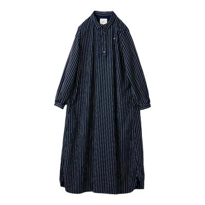 博主联名长袖条纹衬衫裙宽松百搭