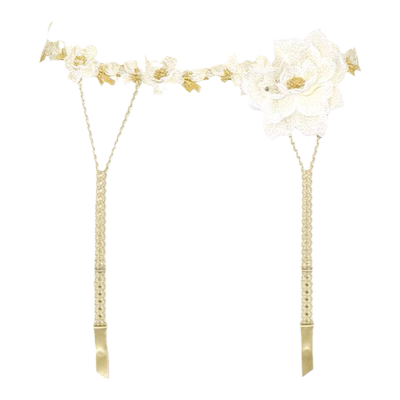 吊袜带Salute樱花刺绣性感女士