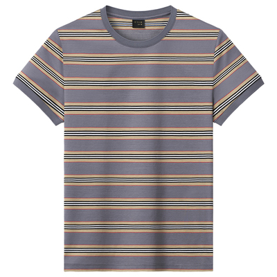 夏季男士高端圆领短袖恤色纸条