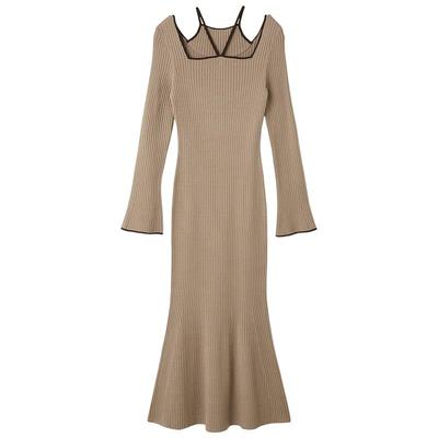 LILYBROWN方领鱼尾针织连衣裙